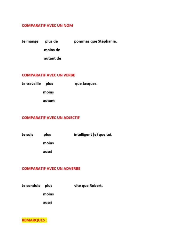 Comparatif Avec Un Nom | PDF | Développement personnel