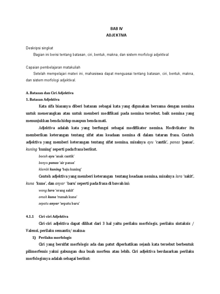 Topik 9. Adjektiva Murni | PDF