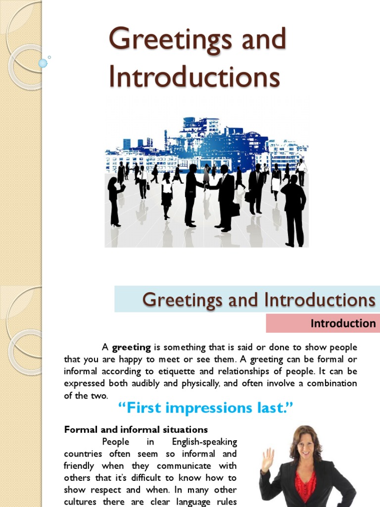 Lesson 1 - Greetings and Introductions | PDF | English Language ...