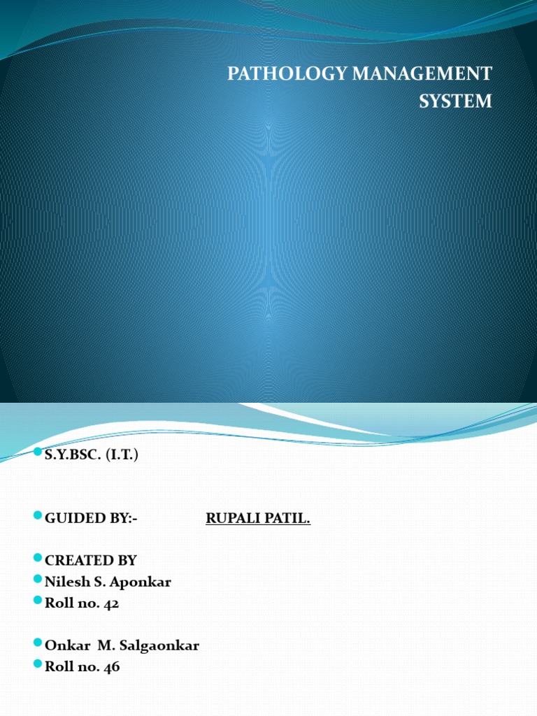 Pathology Management System Overview | PDF | Receipt | Patient