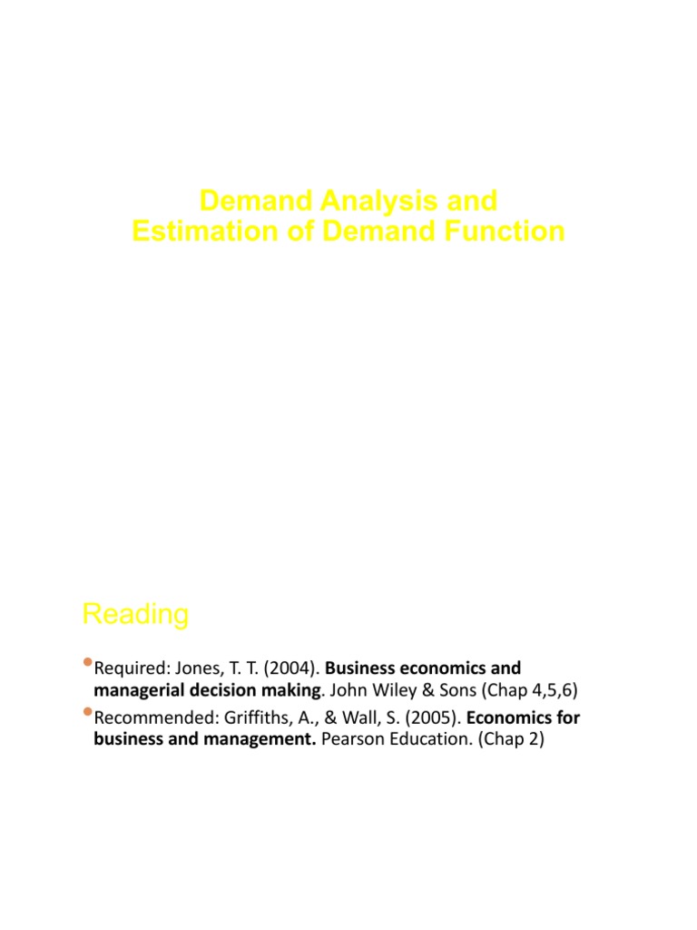 Demand Analysis and Estimation of the Demand Function: A Comprehensive ...