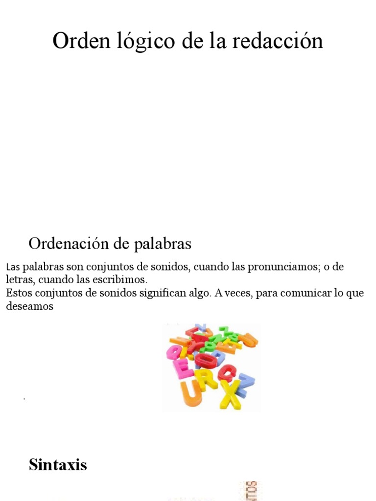 Orden Lógico de La Redaccion | PDF | Oración (Lingüística) | Comunicación
