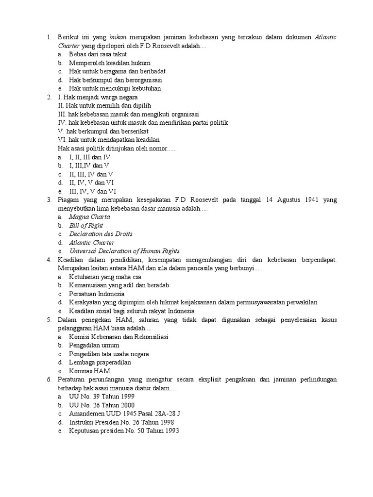Soal PKN Kelas Xi | PDF