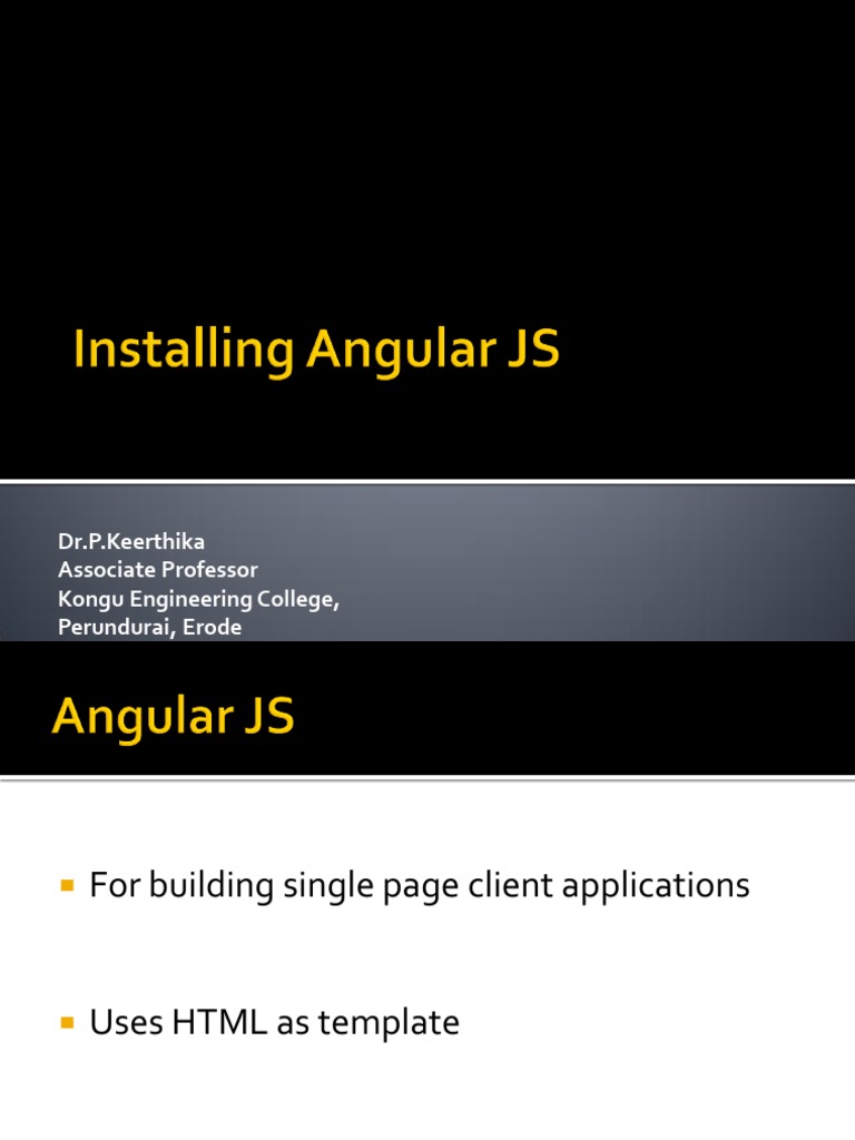 Installing Angular JS | PDF Installing Angular JS | PDF