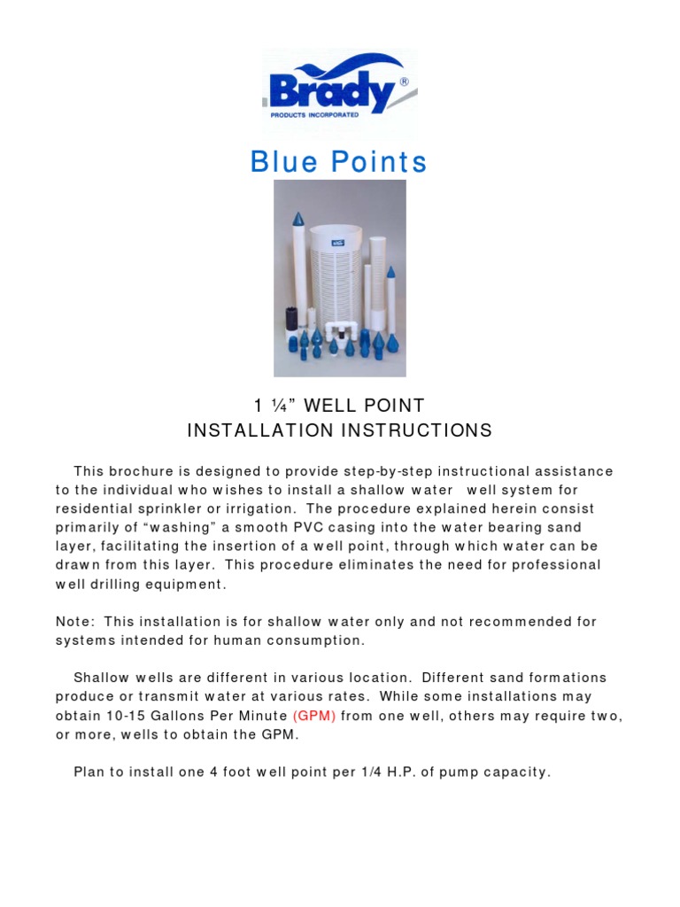 Well Point Installation Guide | PDF
