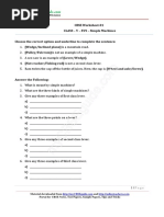 Simple Machines Worksheet for Class 5 | PDF | Machines | Lever