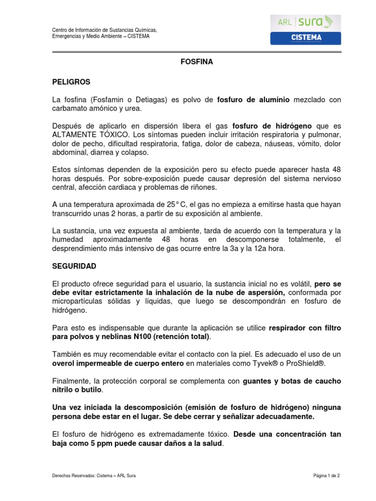 Fosfina | PDF | Química | Productos quimicos