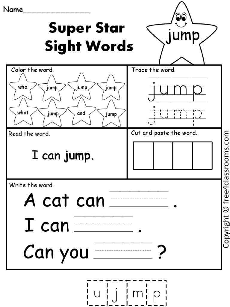 Super Star Sight Word Jump | PDF