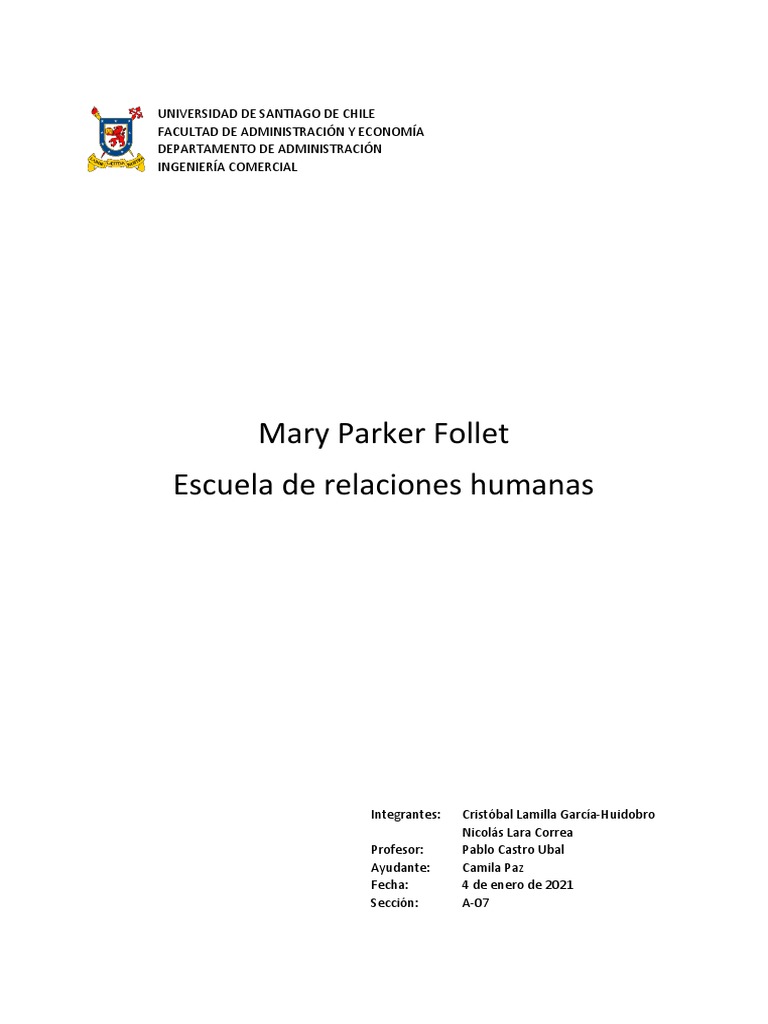 Mary Parker Follet 0 425307 | PDF | Liderazgo | Empresas