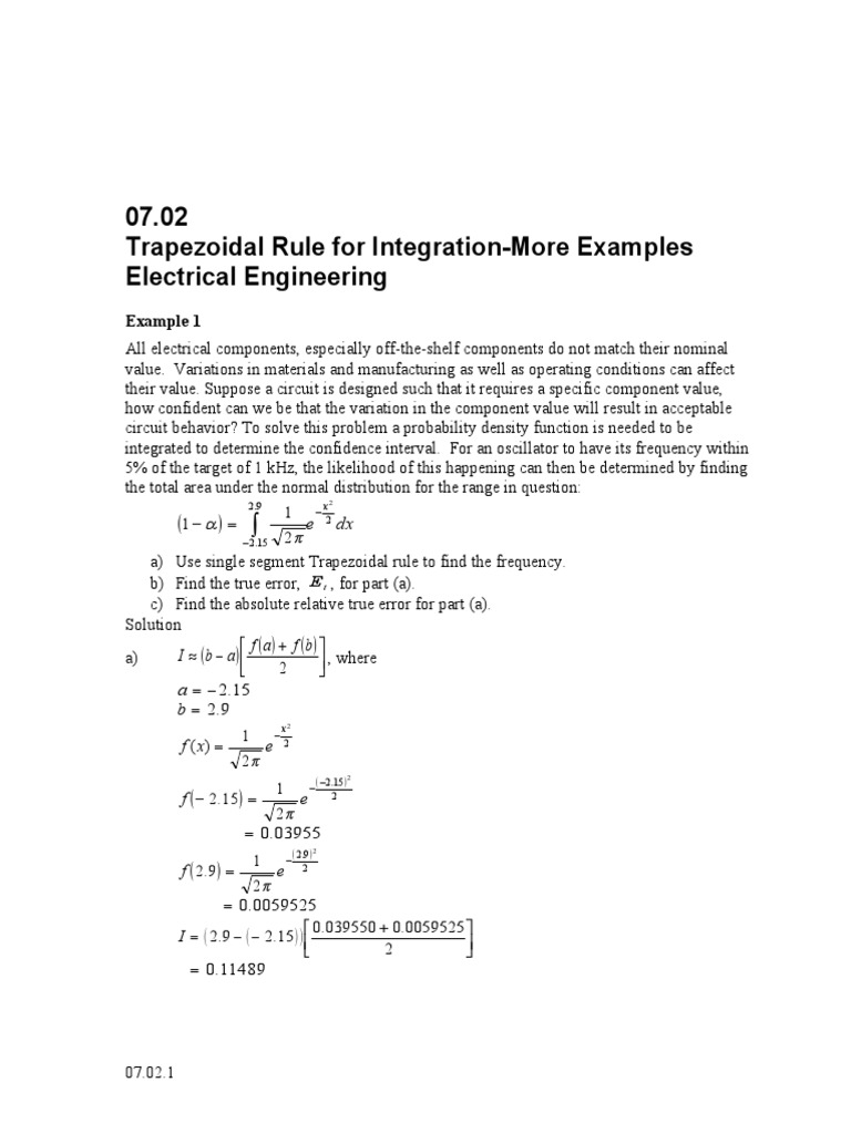 Accuracy of the Trapezoidal Rule for Integrating Probability Density ...