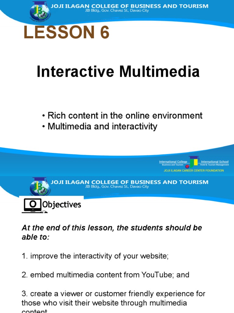 L6 Interactive Multimedia | PDF | Multimedia | You Tube