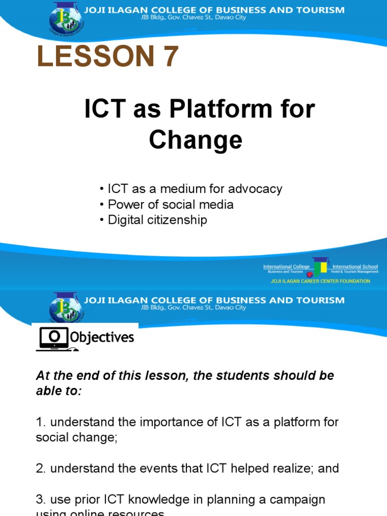 L7 ICT As Platform For Change | PDF | Educational Technology | Social Media
