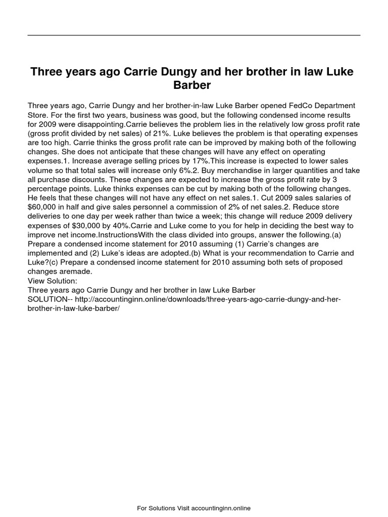 Three Years Ago Carrie Dungy and Her Brother in Law Luke Barber PDF ...