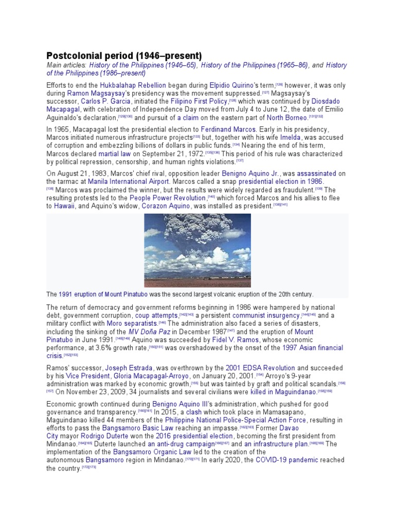 Postcolonial Period (1946-Present) : Main Articles:,, and | PDF ...