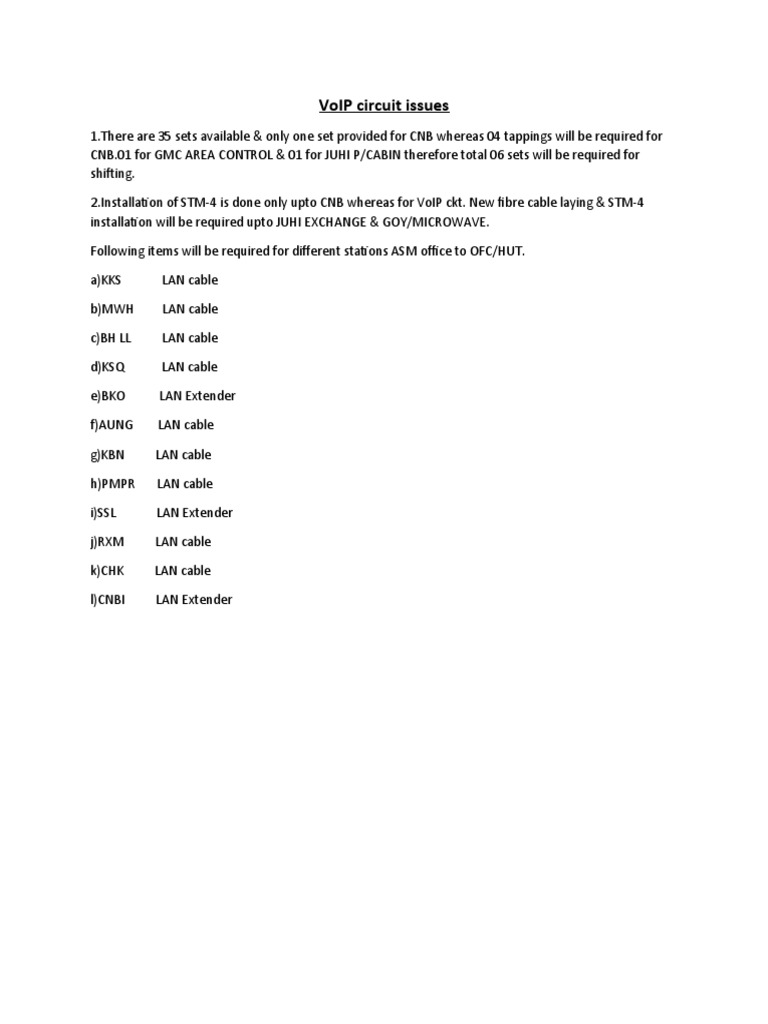 VoIP Circuit Setup Challenges | PDF