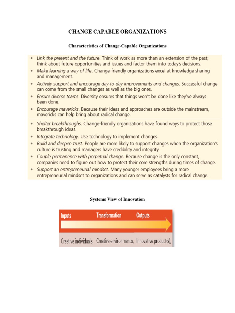 Change Capable Organizations | PDF | Career & Growth