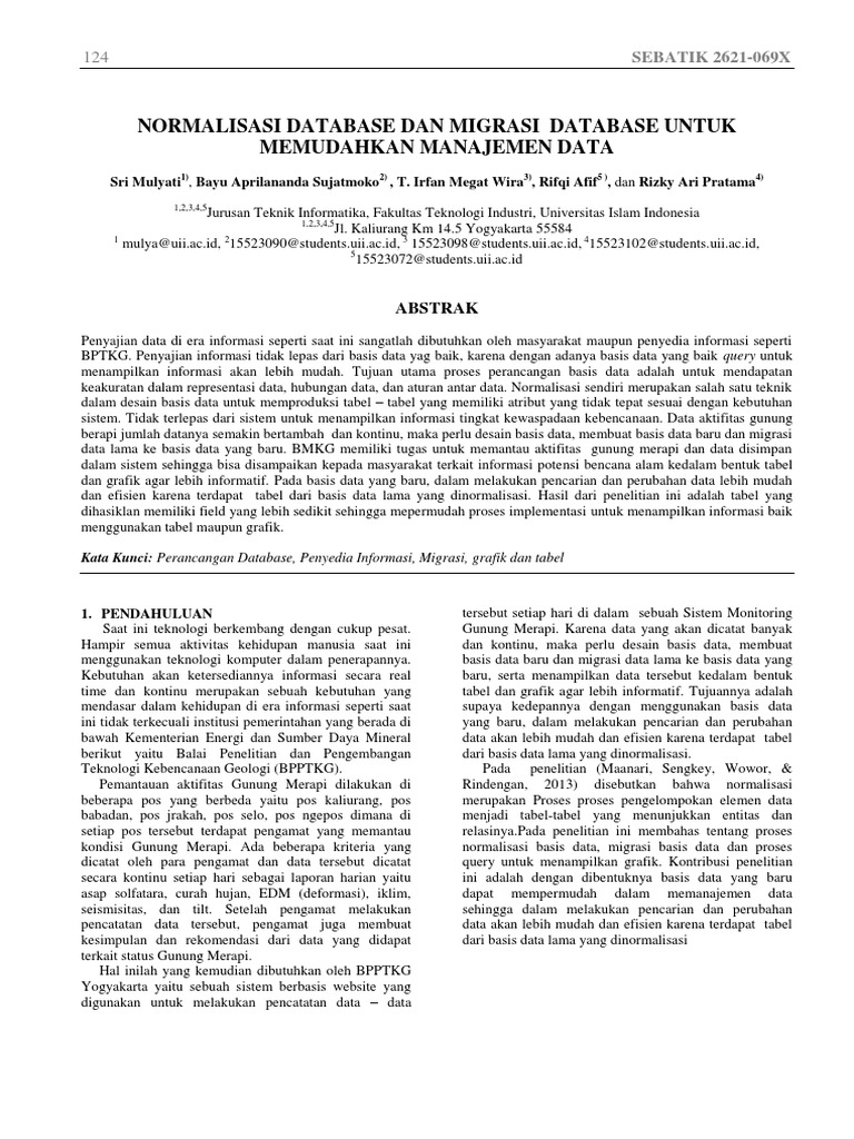 Normalisasi Database Dan Migrasi | PDF