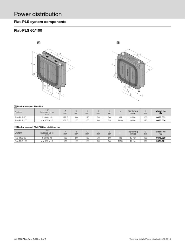 Power Distribution: Flat-PLS System Components Flat-PLS 60/100 | PDF ...