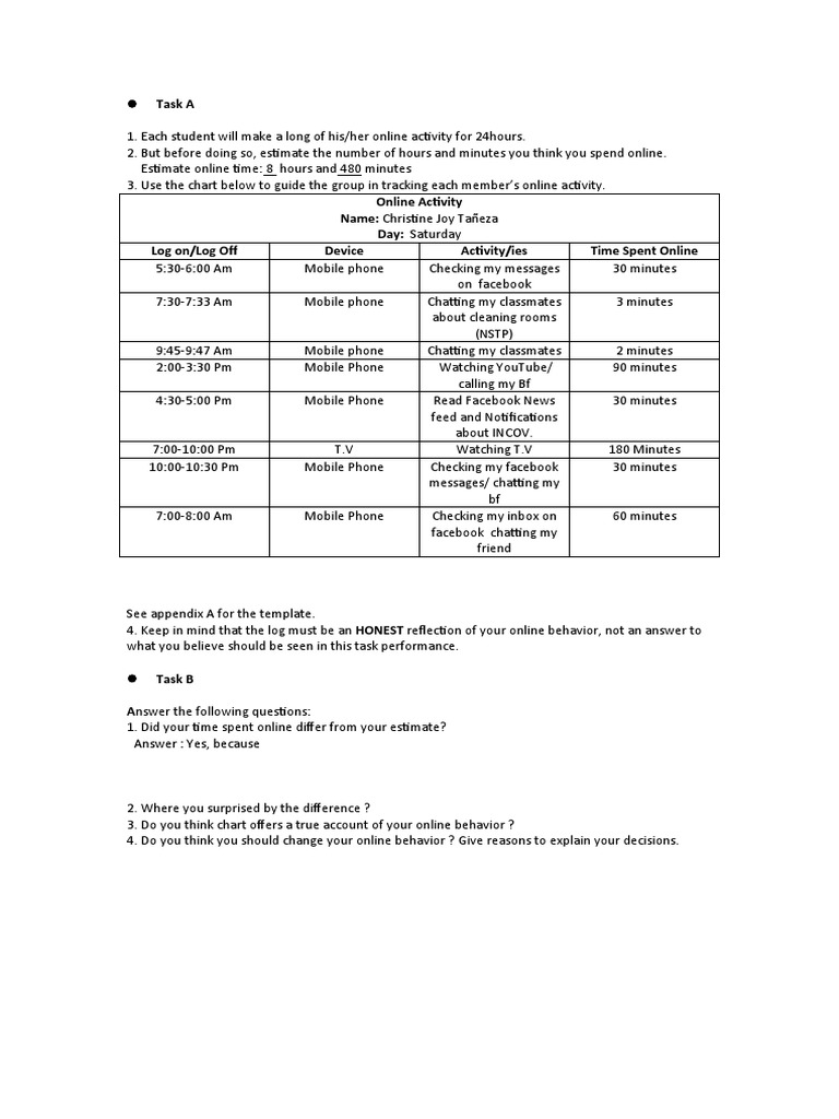 Performance Task in STS | PDF | Online And Offline | Facebook