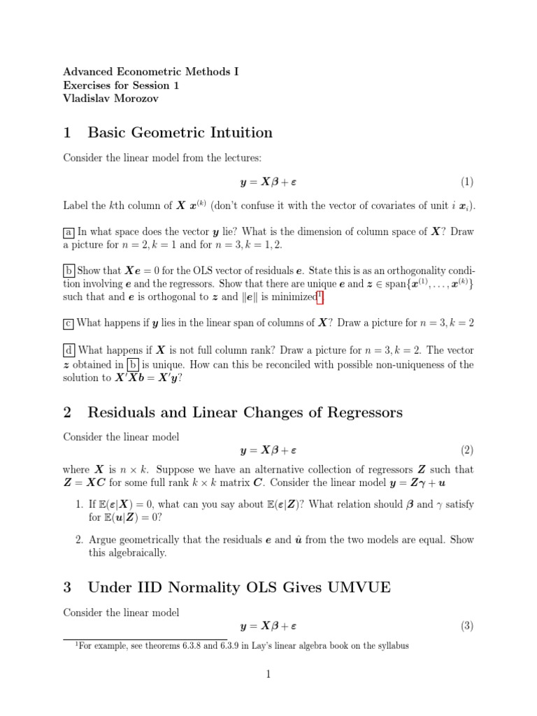 1 Basic Geometric Intuition: For Example, See Theorems 6.3.8 and 6.3.9 ...