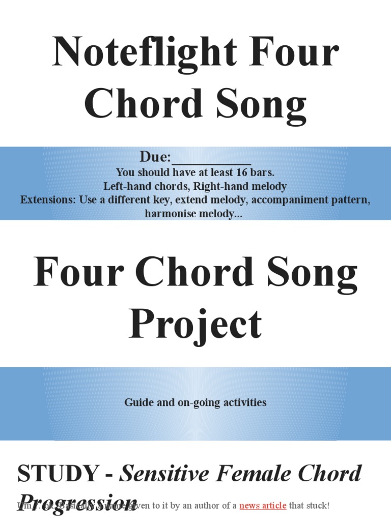Four Chord Song Project | PDF | Songs | Chord (Music)
