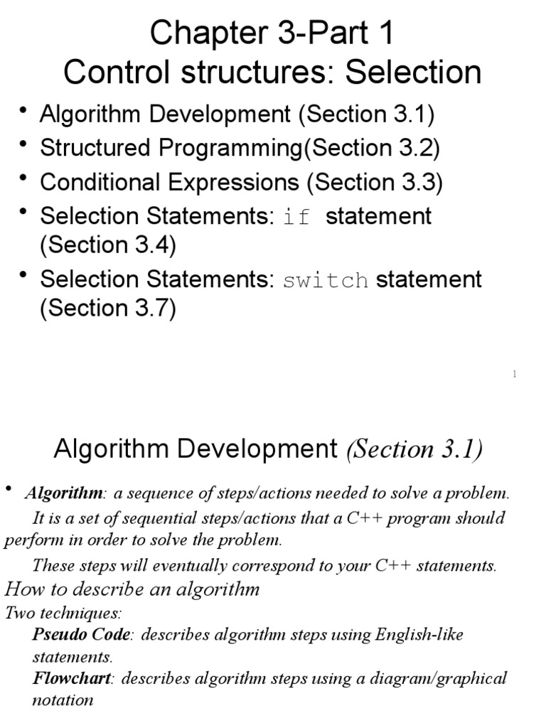 Lecture 4 - Algorithms and Control Structure | Download Free PDF ...
