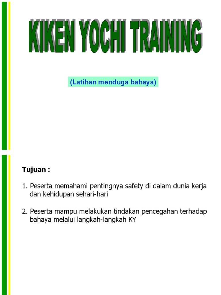 Pelatihan Kiken Yochi untuk Keselamatan | PDF