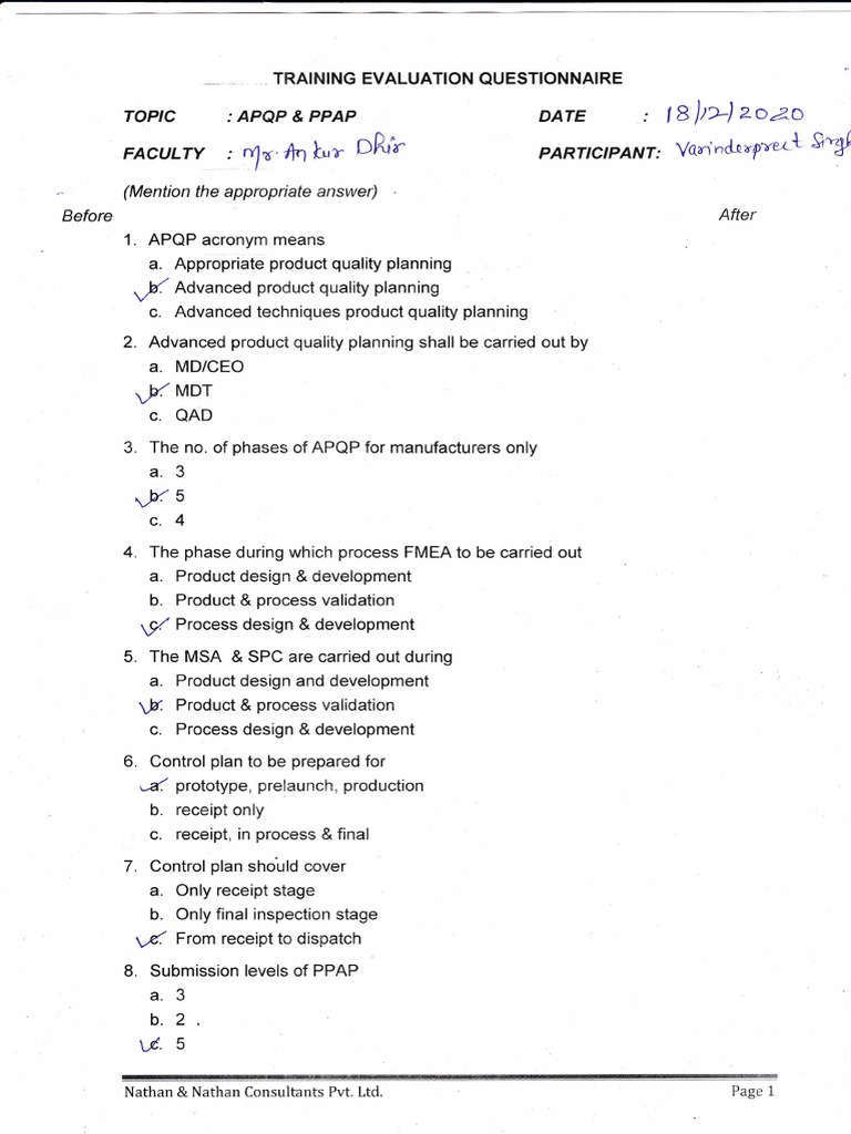 Apqp Test. | PDF | Quality | Production And Manufacturing