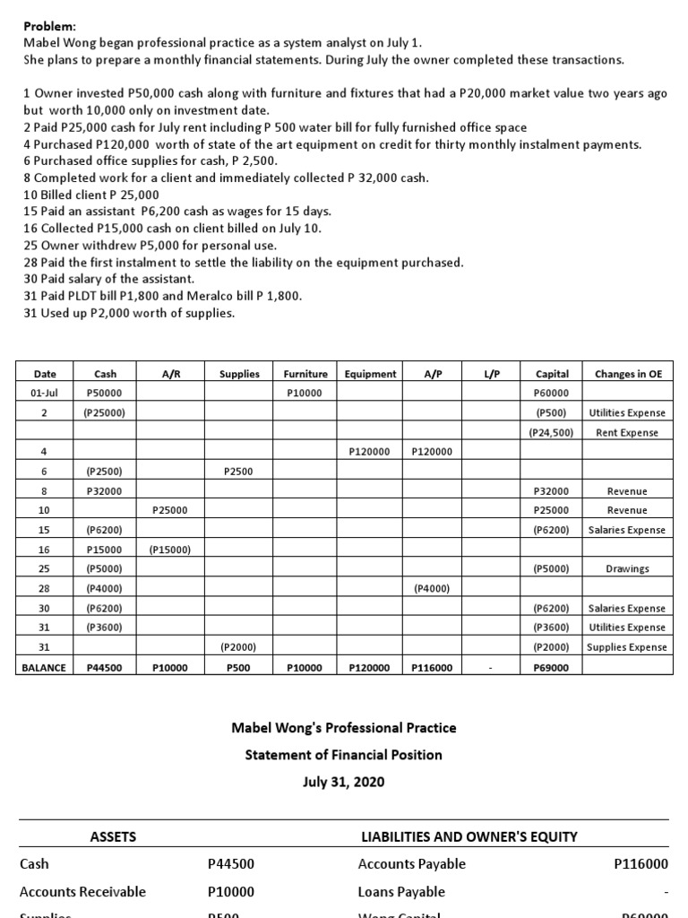 Mabel Wong's Professional Practice | PDF | Equity (Finance) | Financial ...