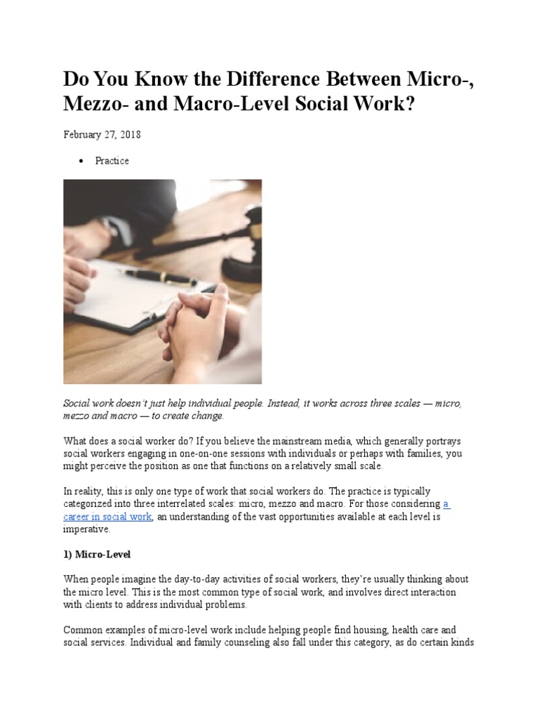 Do You Know The Difference Between Micro | PDF | Social Work | Sociology