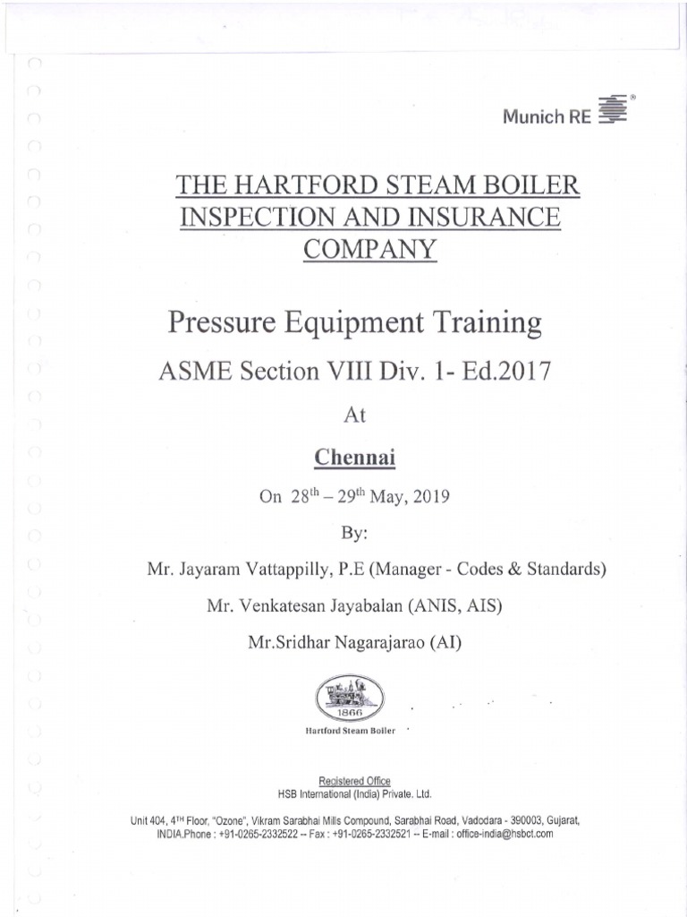 Asme Sec Viii Div 1 Training Manual PDF | PDF