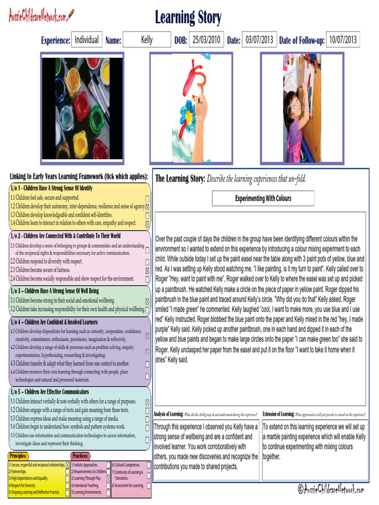 FDC Learning Story Original SAMPLE | PDF | Pedagogy | Learning