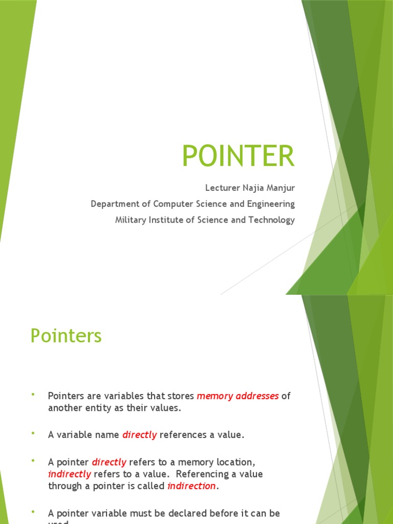 Pointer Pdf Pointer Computer Programming Integer Computer Science