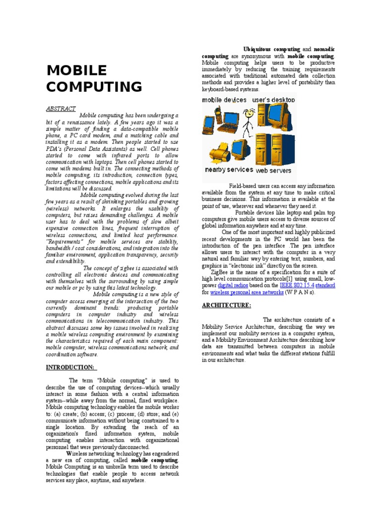 Mobile Computing | PDF | Computer Network | Mobile Computing