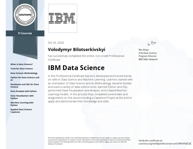 9 Courses Ibm | PDF | Data Science | Data