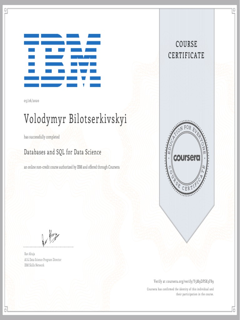 IBM SQL and Database For DS | PDF | Databases | Computer Science