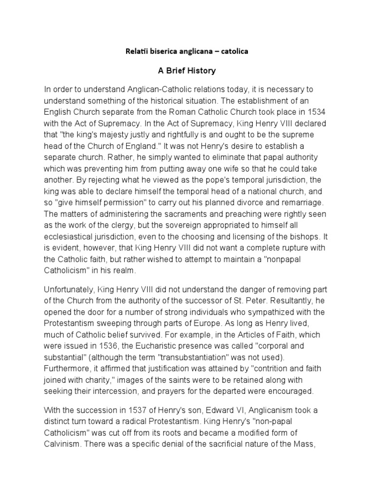 Relatii Biserica Anglicana Catolica | PDF | Ordination | Church Of England