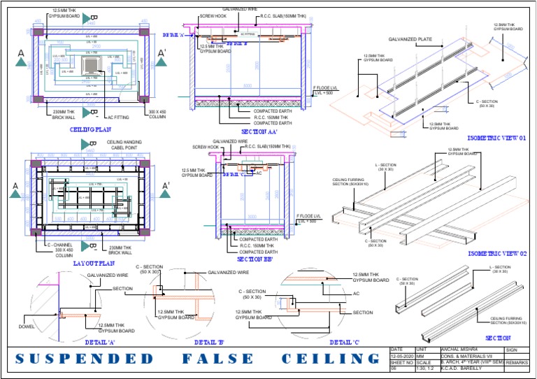 Gypsum Ceiling PDF | PDF | Components | Economic Sectors