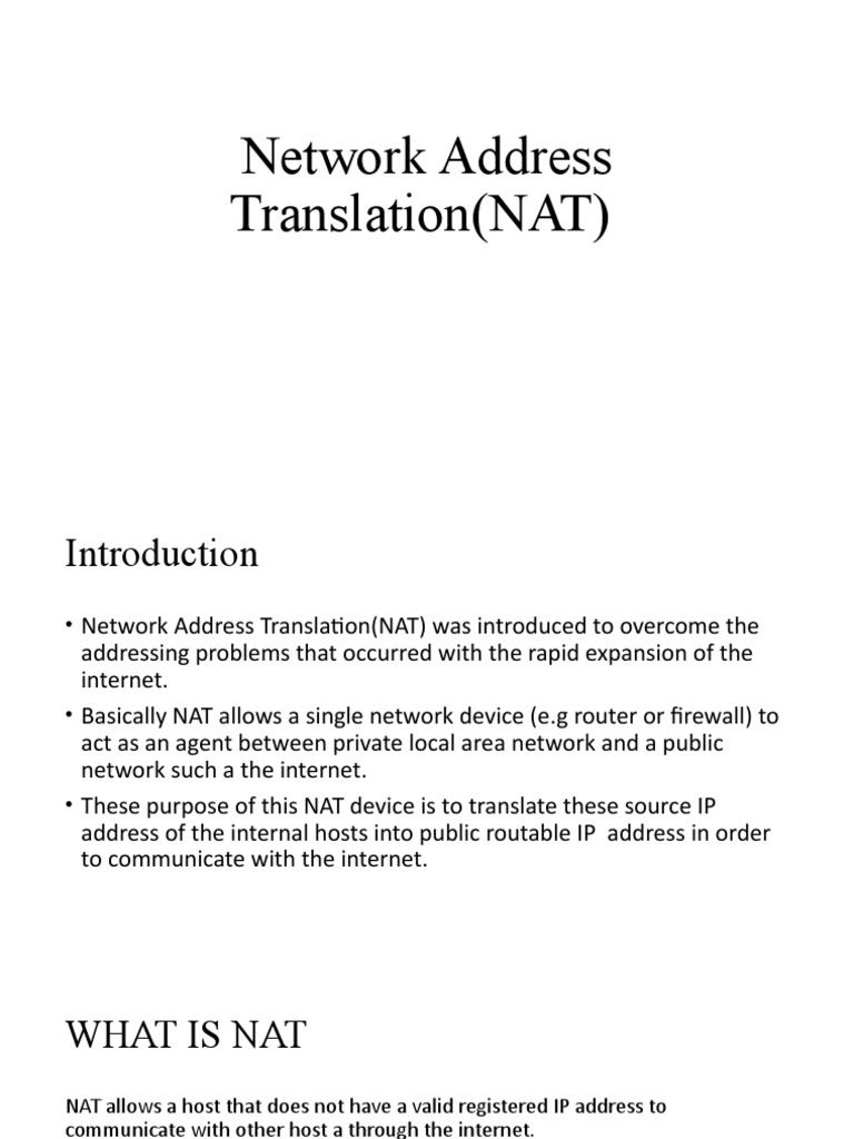 Network Address Translation (NAT) | Download Free PDF | Ip Address ...