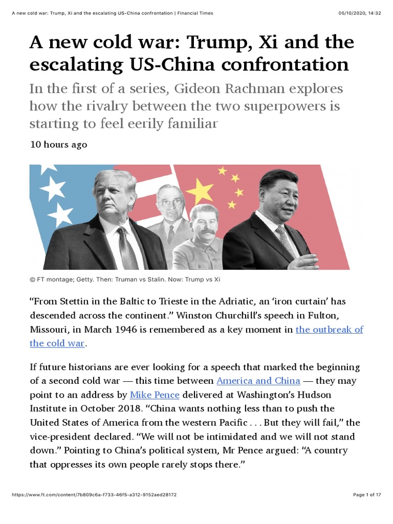 A New Cold War: Trump, Xi and The Escalating US-China Confrontation ...