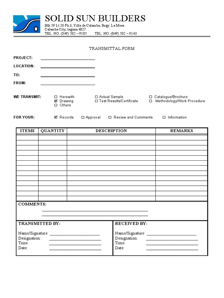 TRANSMITTAL | PDF | Business