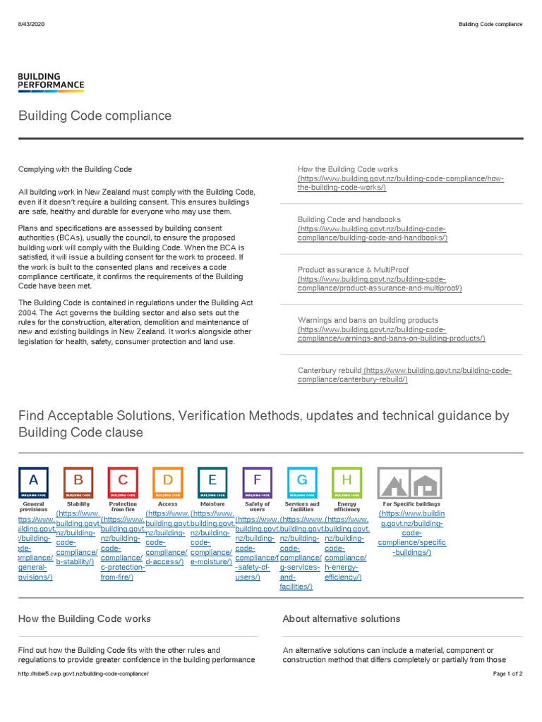 Building Code Compliance: How The Building Code Works About Alternative ...