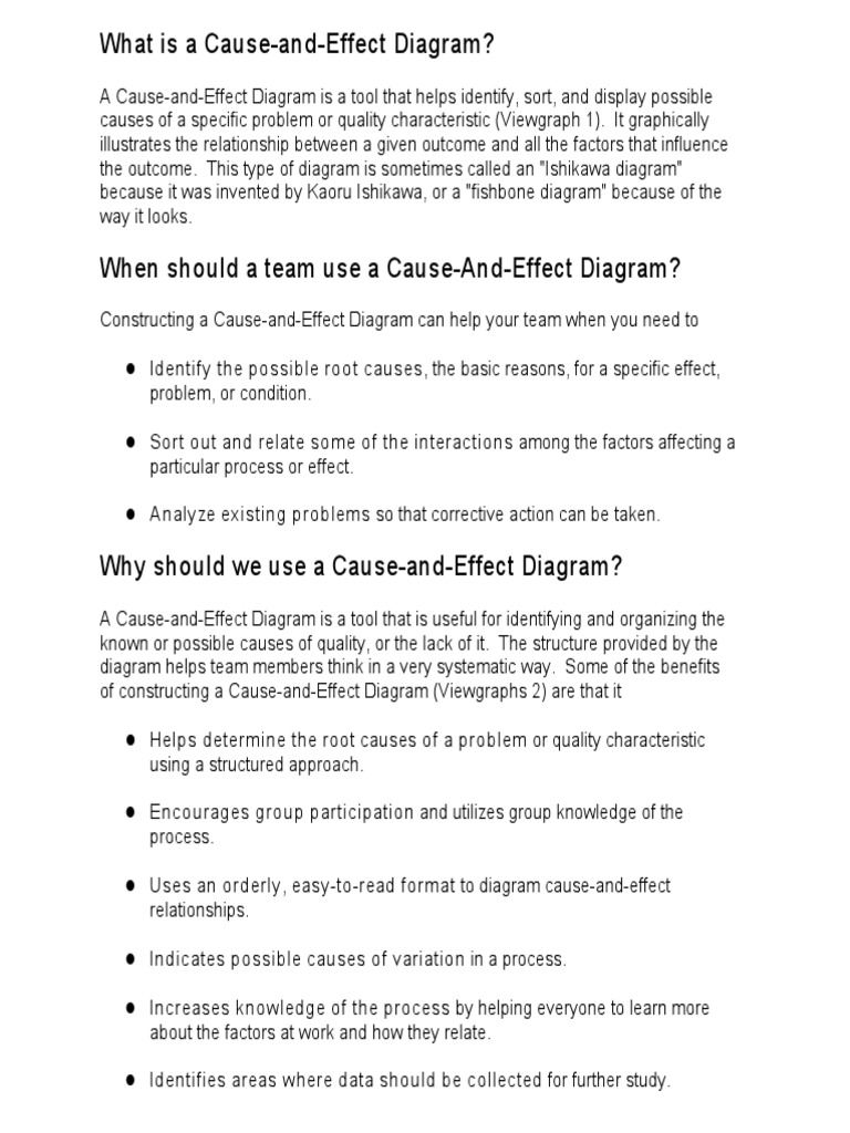 What Is A Cause-and-Effect Diagram? | PDF | Causality | Nature