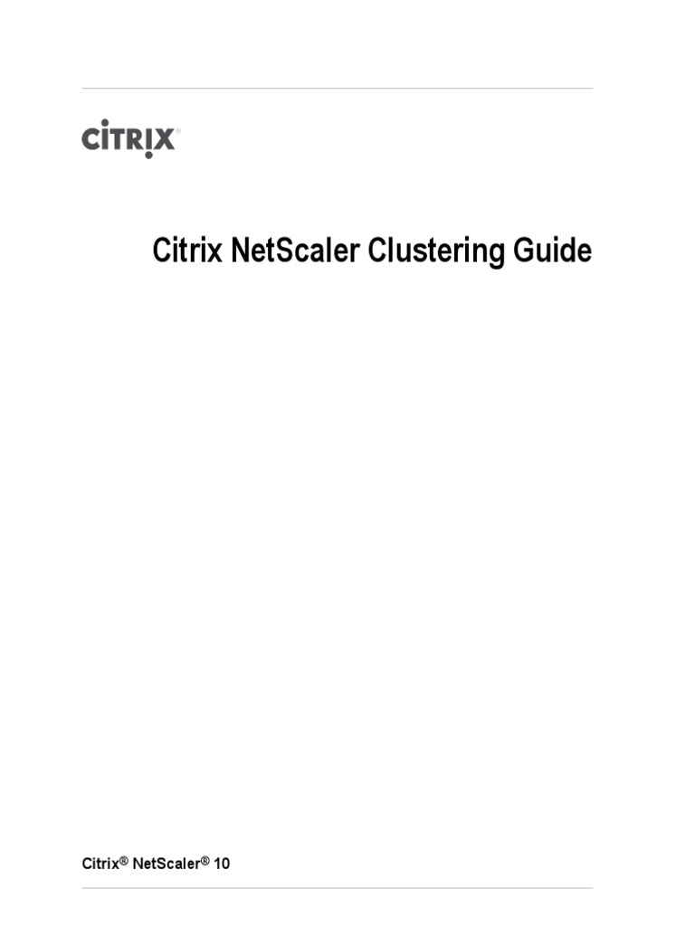 Citrix Netscaler Clustering Guide v2 | PDF | Computer Cluster | Ip Address