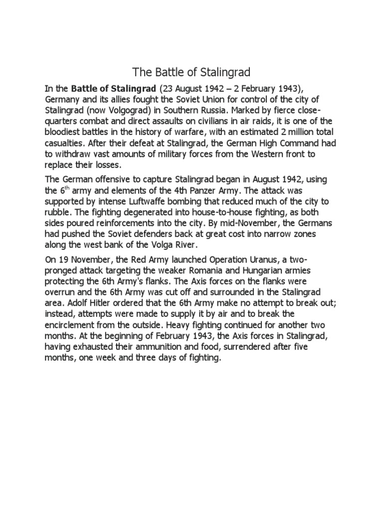 The Battle of Stalingrad | PDF