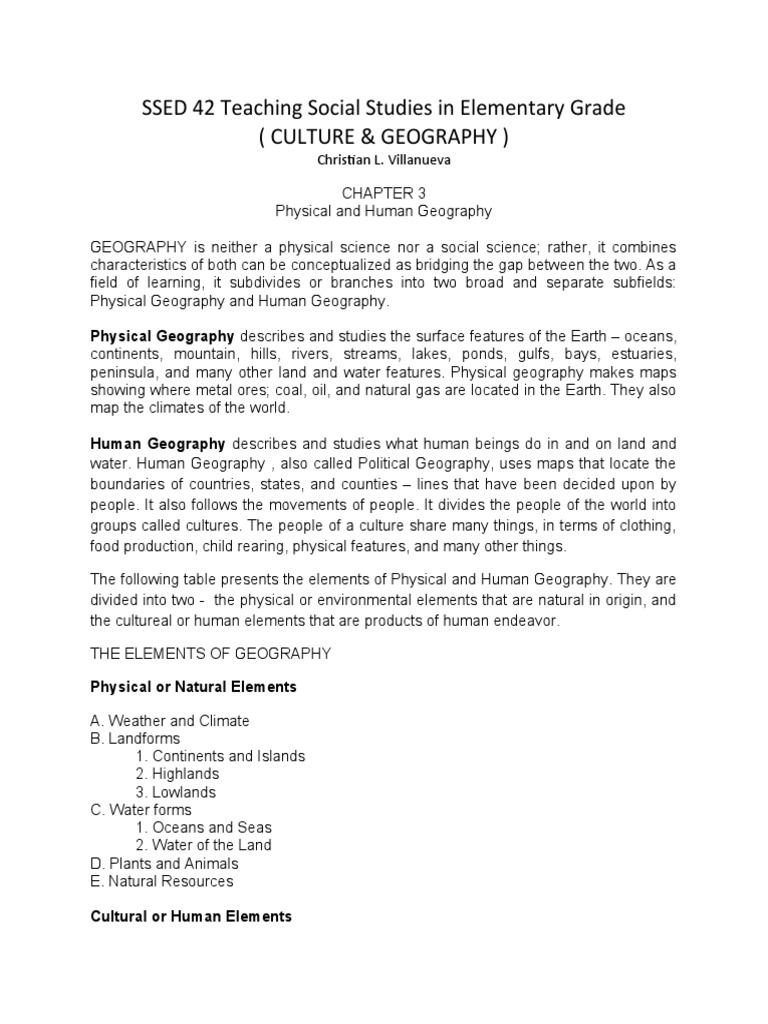 Geography Fact Sheet Chapter 3&4 | PDF | Geography | Natural Environment