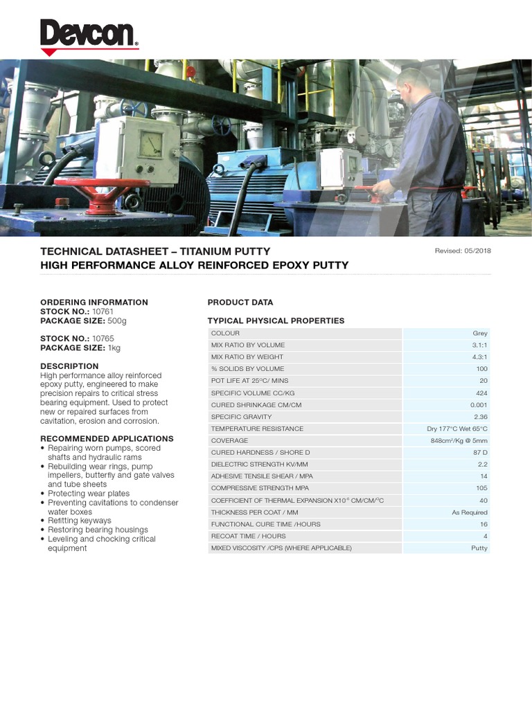 Technical Datasheet - Titanium Putty: High Performance Alloy Reinforced ...