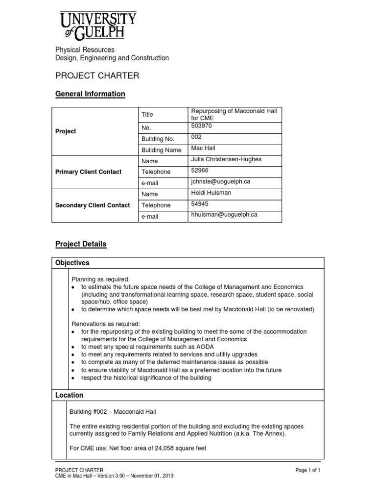 5b) CME Project Charter | PDF | Procurement | Design