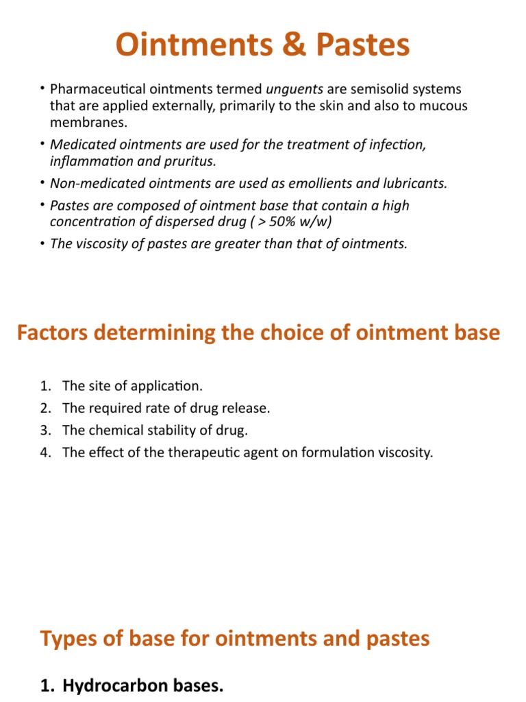 Ointments & Pastes: Inflammation and Pruritus | PDF | Topical ...