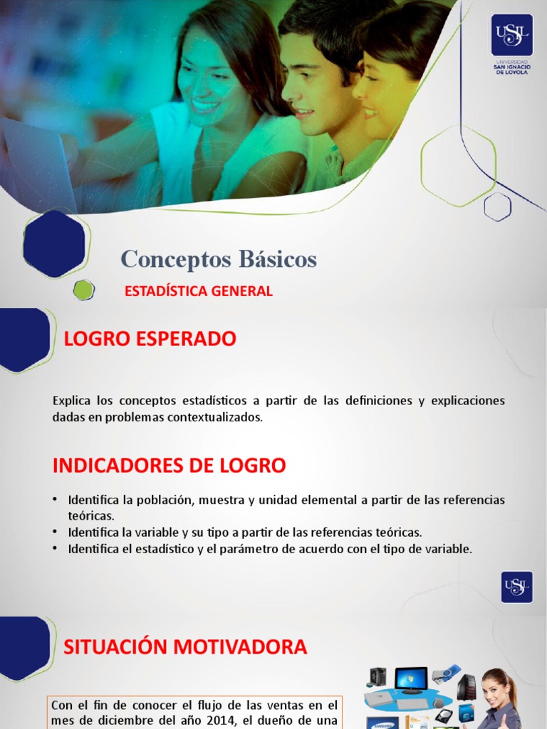Semana 1 - Sesión 1- Conceptos Básicos | PDF | Muestreo (Estadísticas) | Estadísticas